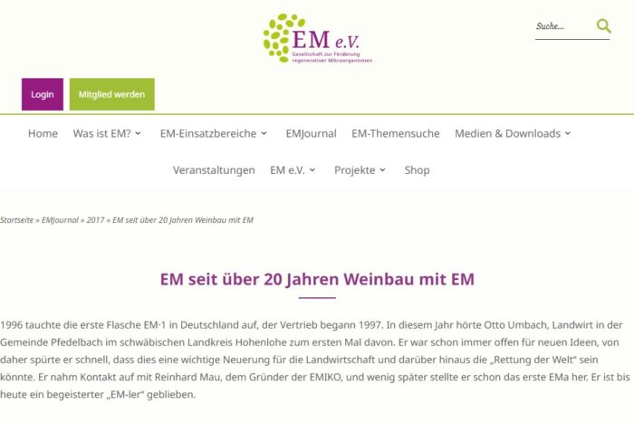 The Spread of EM technology in Germany | EM Research Organization (EMRO)